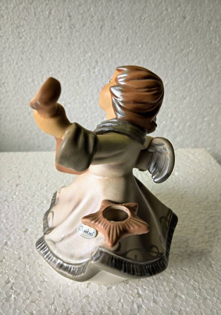 Goebel angel Figurine candle Holder with mandoline. Christmas | Etsy