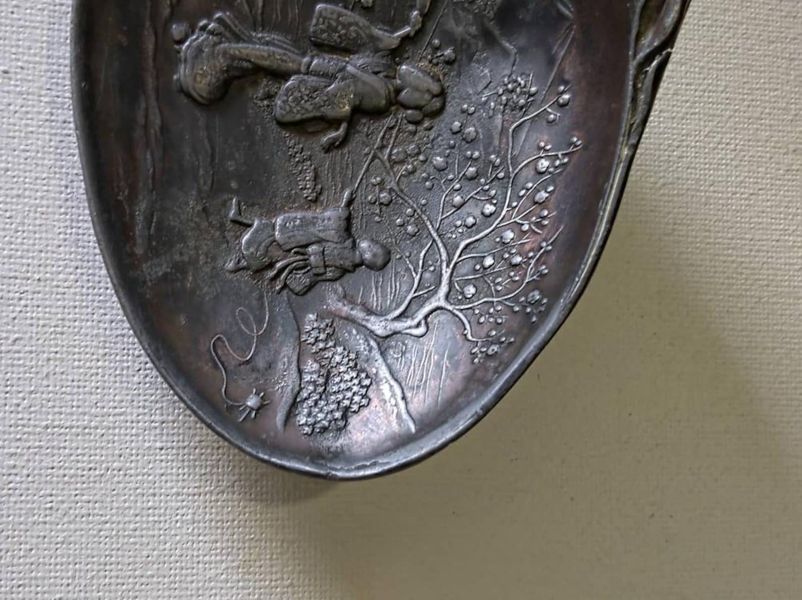 Japanese Antimony Shell Dish: Taisho Period Etched Metal Tray - Etsy