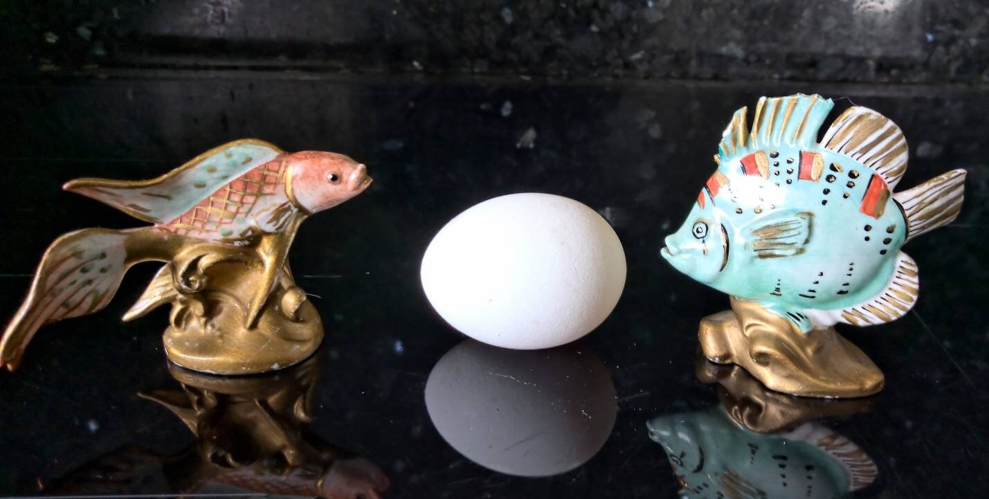 Two Rare Vintage Wessel Germany Fish Figurines. Handpainted - Etsy