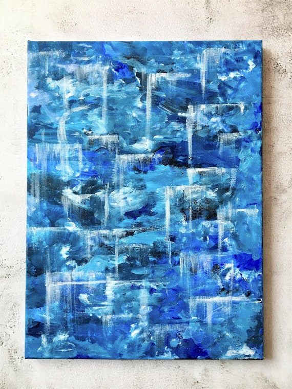 Blue White Abstract Painting