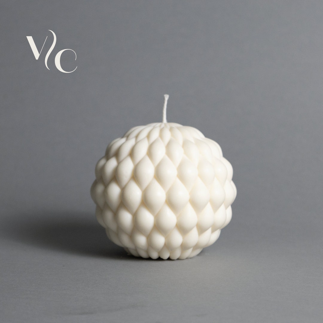Raindrop Ball Soy Wax Candle, Large Plant Shaped Candle, Aesthetic ...