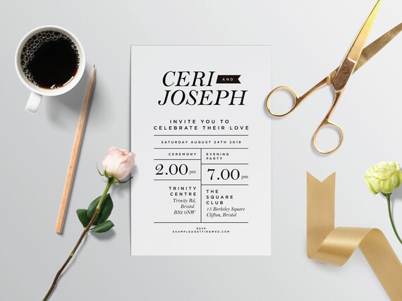 Printable DIY Wedding Invites Use a Gorgeous Digital | Etsy