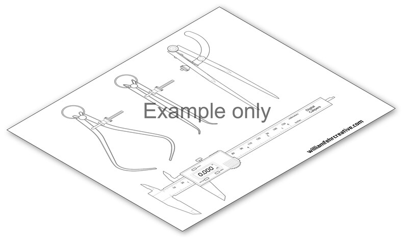 Caliper Illustration Digital Asset - Etsy