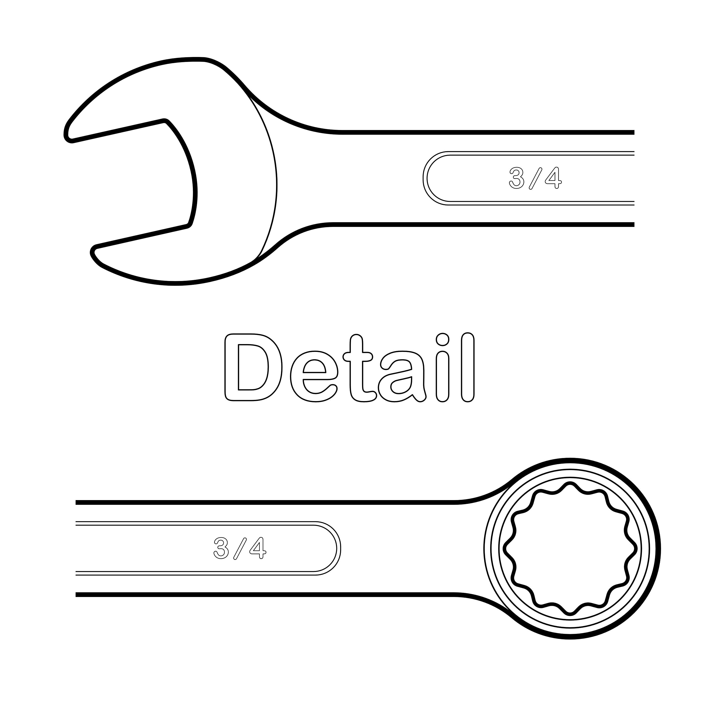 Technical Illustration of a Wrench Set - Etsy
