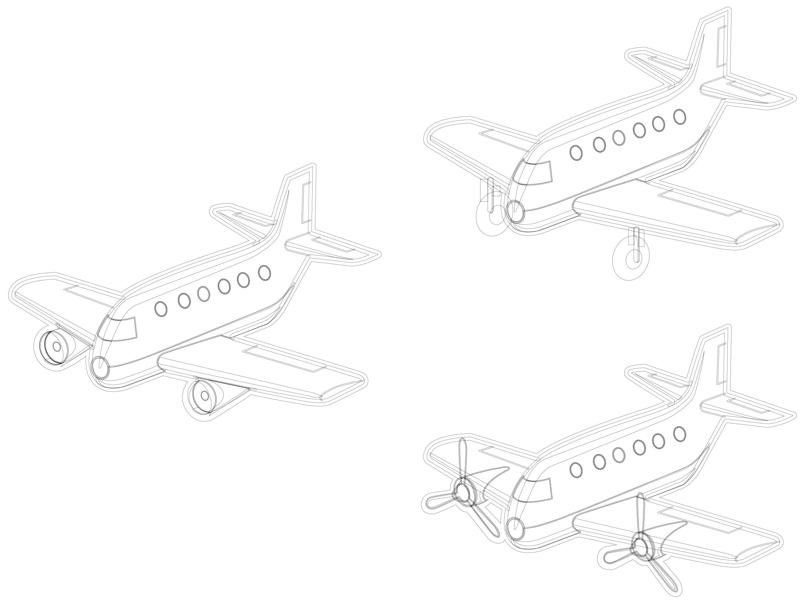 Airplane Vector Illustration - Etsy
