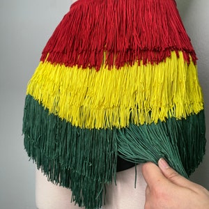 Rasta Fringe Shorts, Rasta Shorts, Fringe Shorts - Etsy