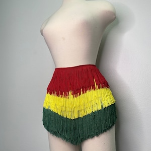 Rasta Fringe Shorts, Rasta Shorts, Fringe Shorts - Etsy