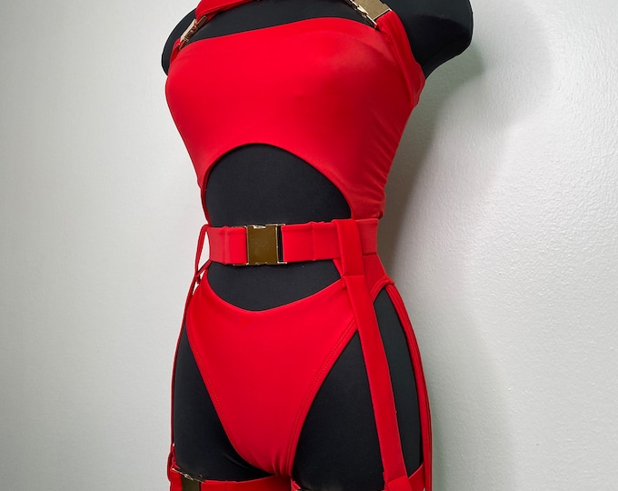 UV Reflective Dakota Set, Rave Outfit, Garter Outfit, Festival Suit ...