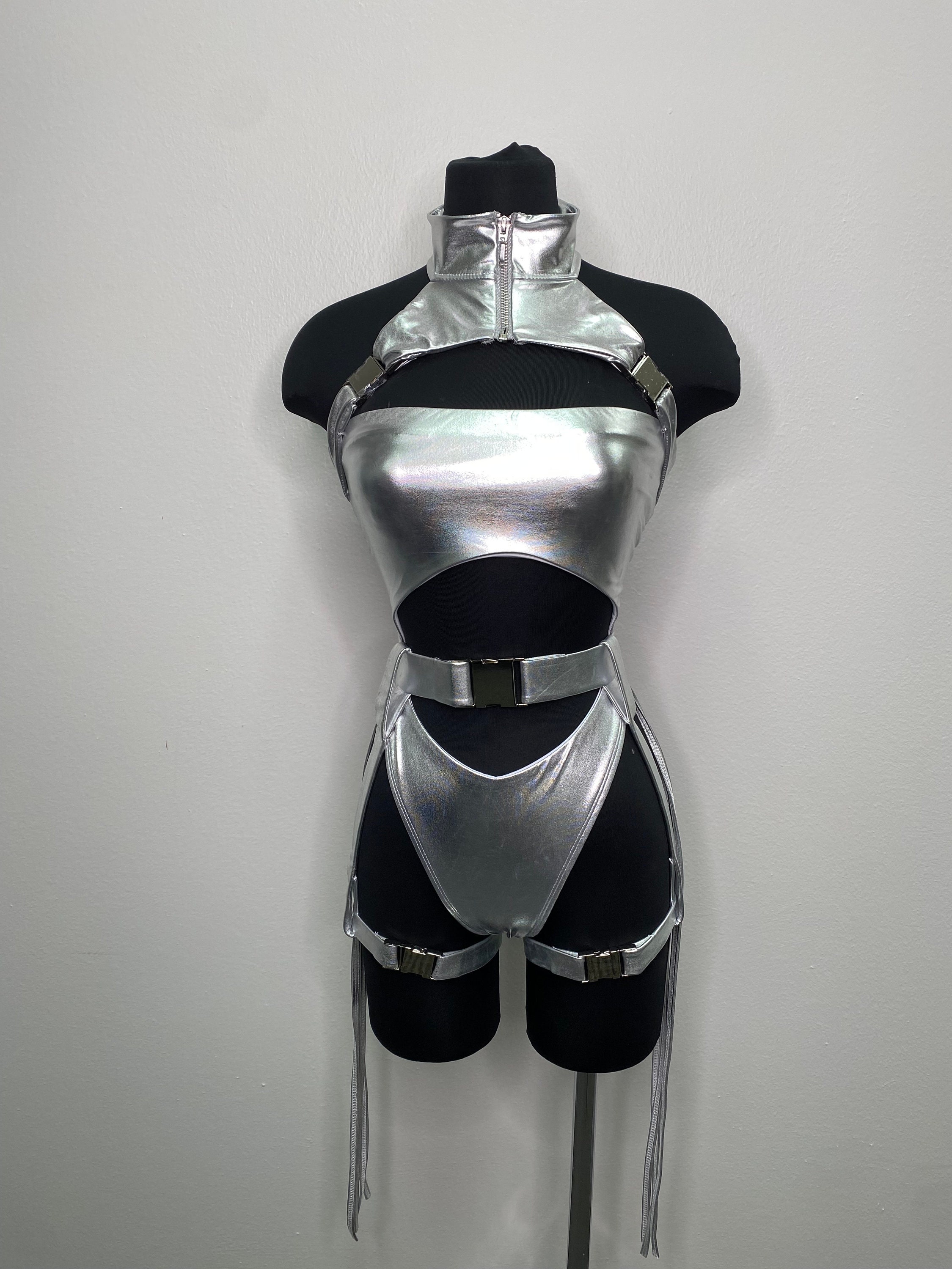 Rave Costume Rave Outfit Silver Bodysuit Silver Swimsuit - Etsy