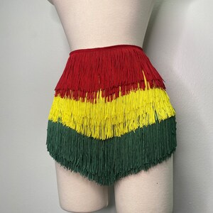 Rasta Fringe Shorts, Rasta Shorts, Fringe Shorts - Etsy