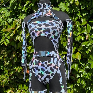 Rodeo Rave Set, Cow Print Rave Outfit, Cowgirl Rave Outfit, Cowprint ...
