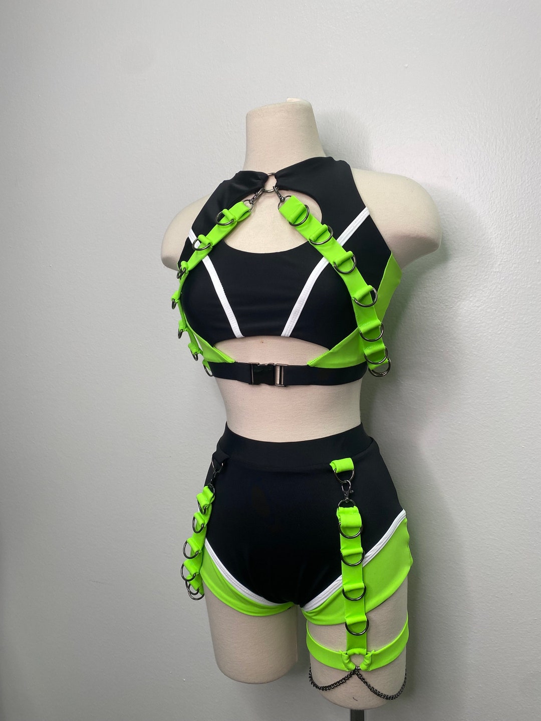 Rave Harness Set, Rave Set, Neon Rave Set, Harness, Rave Outfit, Gear ...