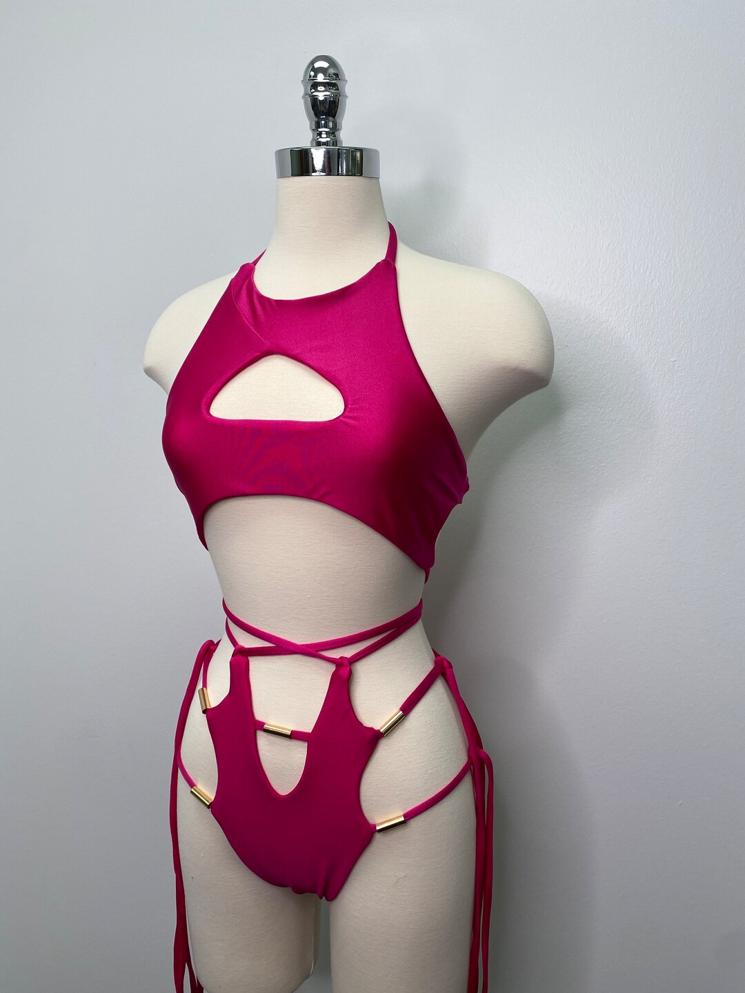 Pink Swimsuit, Pink Bikini Set, Pink Festival Outfit, Rave Outfit - Etsy
