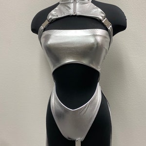 Rave Costume, Rave Outfit, Silver Bodysuit, Silver Swimsuit, Festival ...