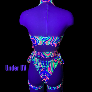 UV Reflective Dakota Set, Rave Outfit, Garter Outfit, Festival Suit ...