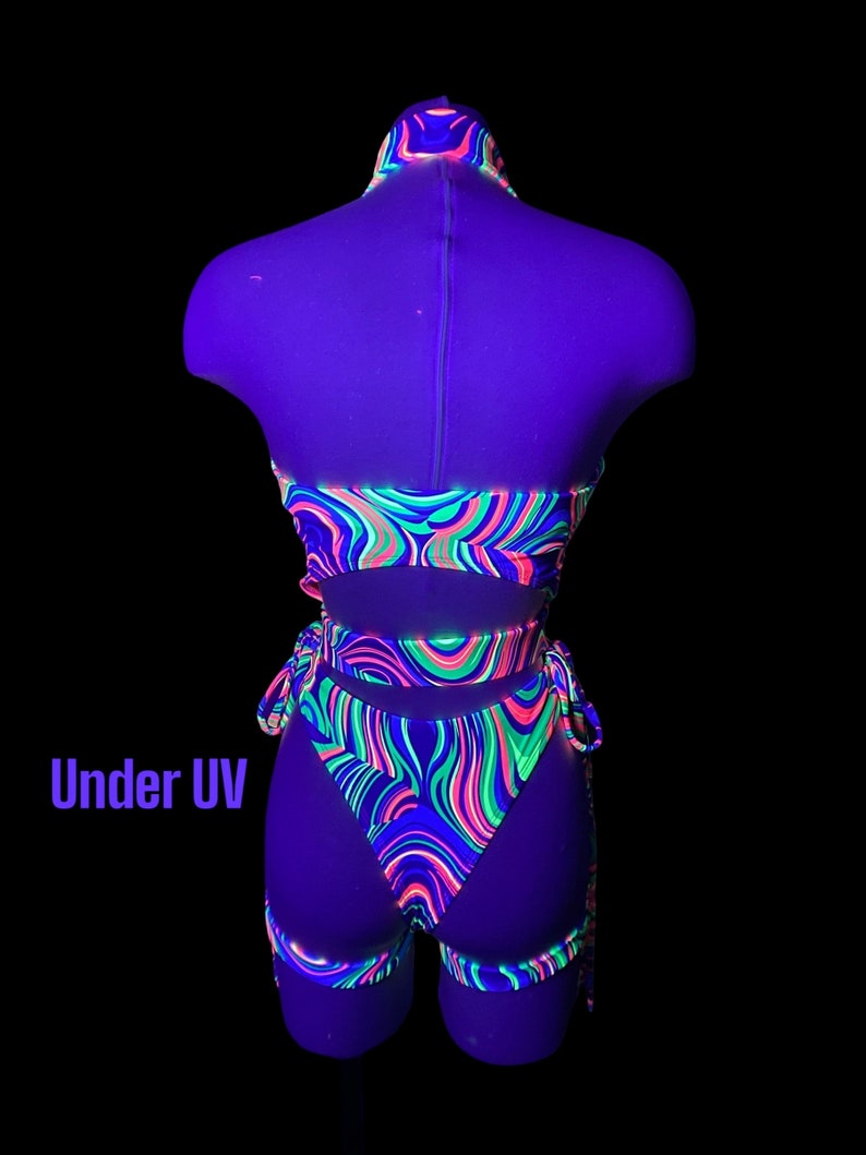 UV Reflective Dakota Set, Rave Outfit, Garter Outfit, Festival Suit ...