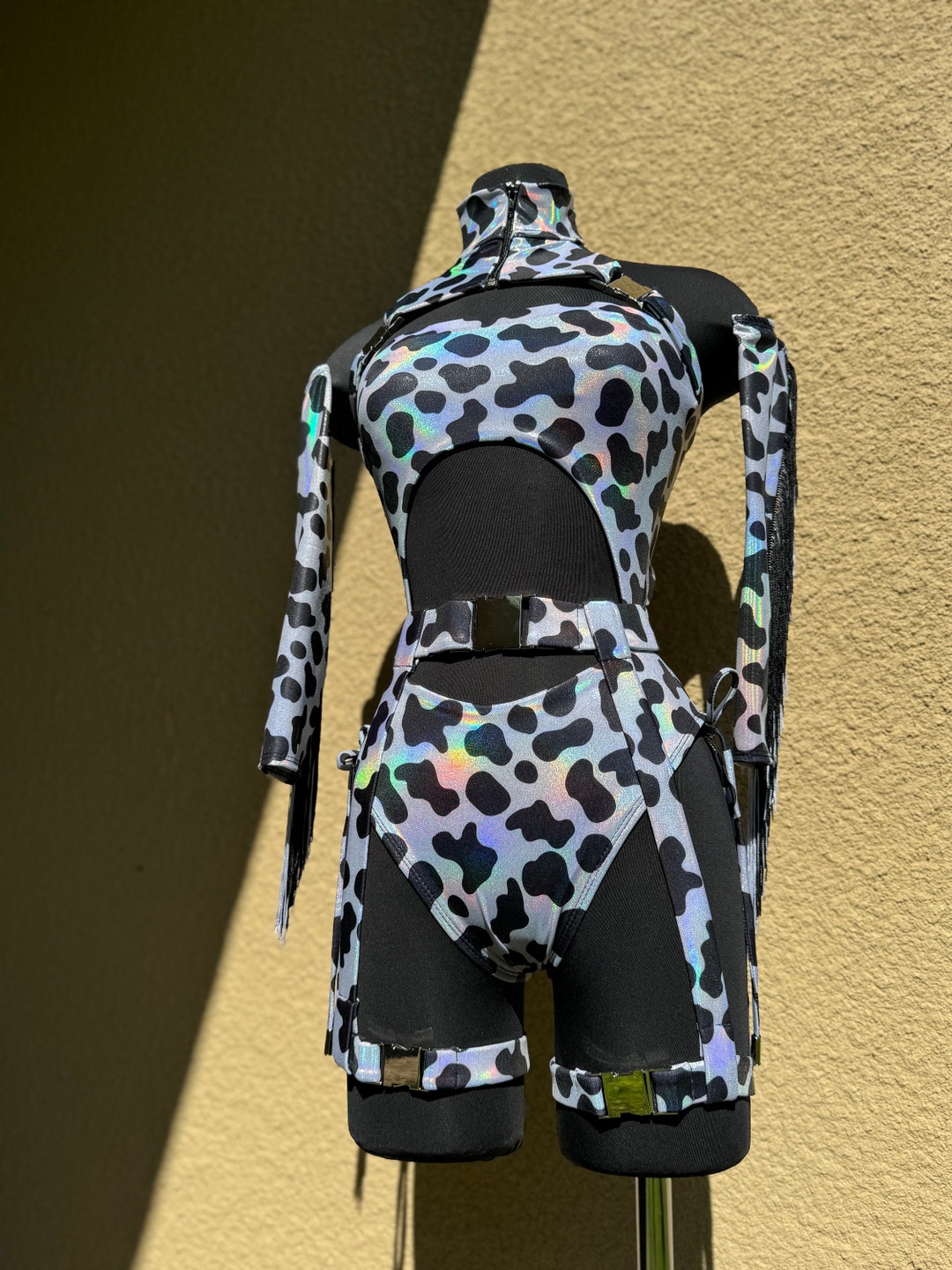 Rodeo Rave Set, Cow Print Rave Outfit, Cowgirl Rave Outfit, Cowprint ...