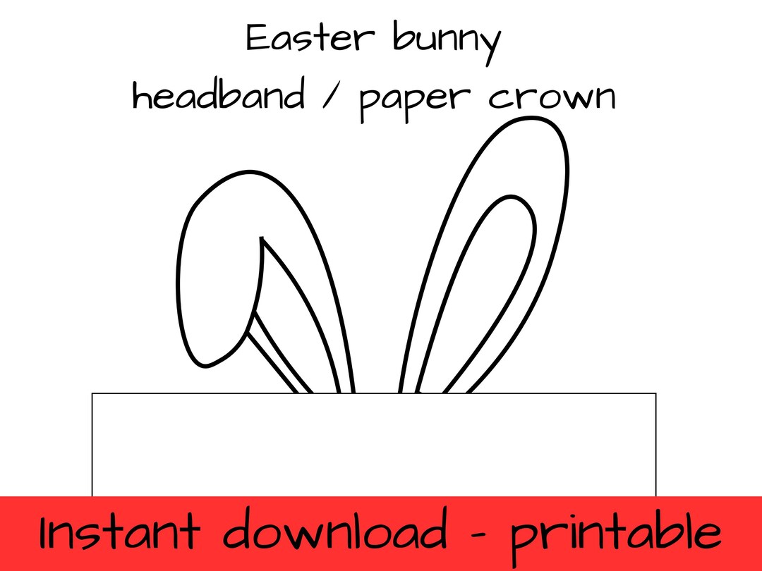 Easter Bunny Ears / Paper Crown / Head Band / Bonnet - Colouring in ...