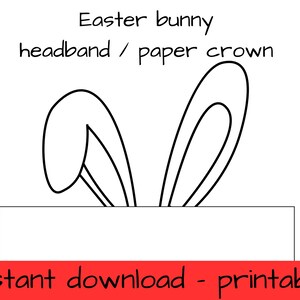 Easter Bunny Ears / Paper Crown / Head Band / Bonnet - Colouring in ...