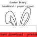 Easter Bunny Ears / Paper Crown / Head Band / Bonnet - Colouring in ...