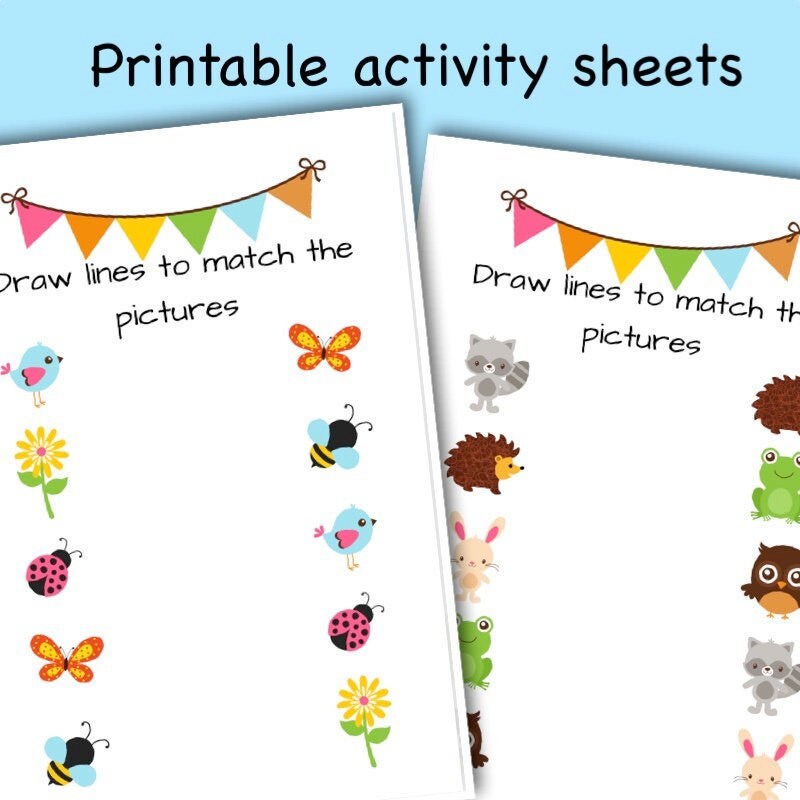 Printable Woodland Animal Activity Sheets: Matching & Fine Motor Skills ...