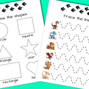 Printable Dinosaur Activity Sheets - Shapes, Educational Game Home ...