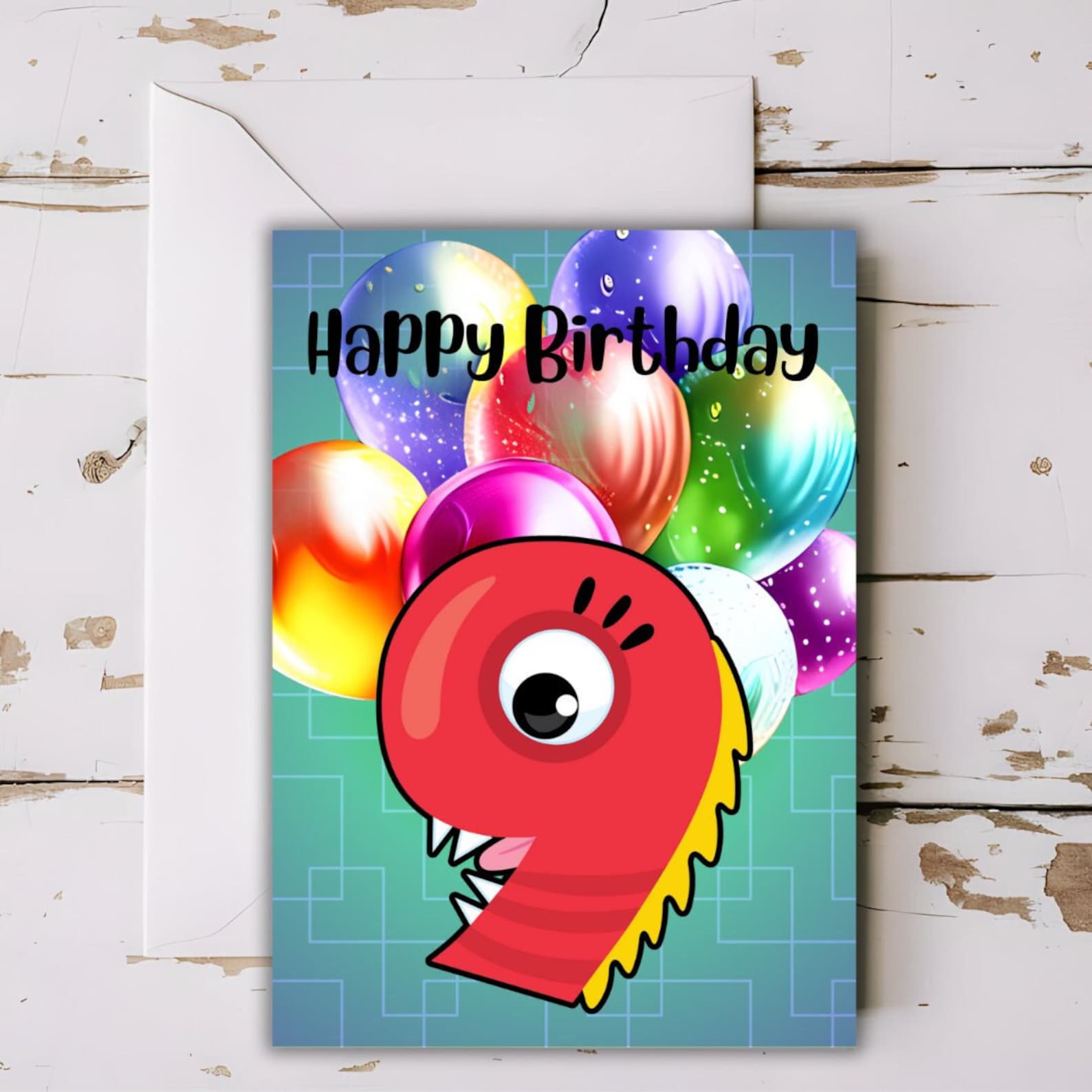 Birthday Greeting Card With Envelope - 9 Years Old - Printable ...