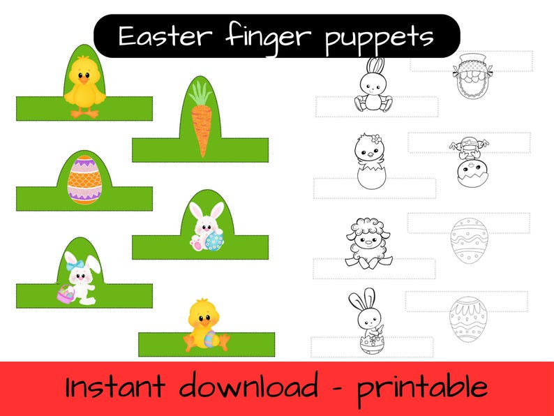 Printable Easter Finger Puppets - Colouring Pretend Play Craft ...