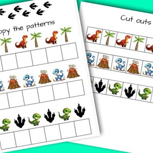 Printable Dinosaur Activity Sheets - Pattern Sequencing Educational ...
