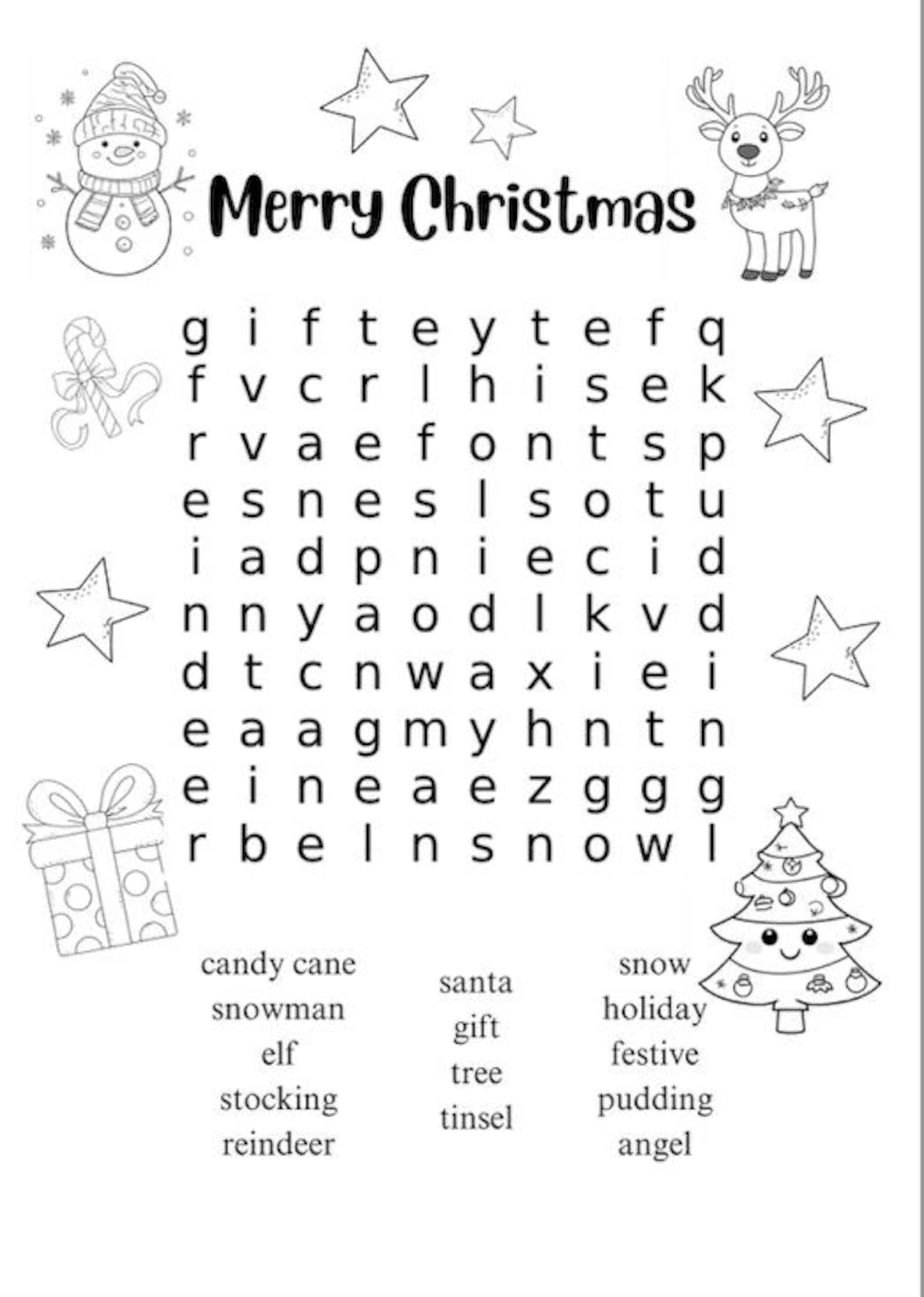 Printable Christmas Colouring in Word Search / Find a Word Activity ...