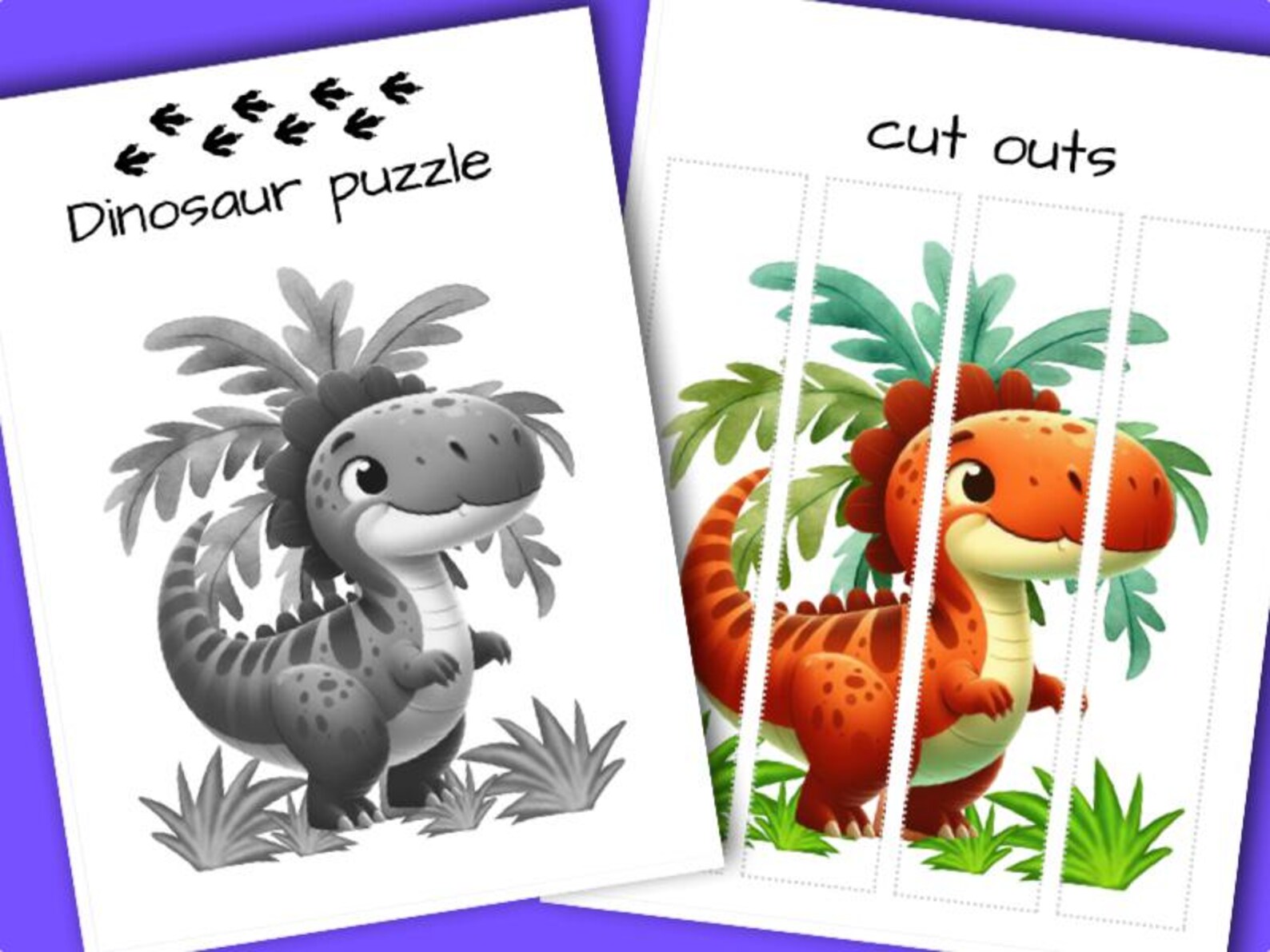 Printable Dinosaur Activity Sheet Dinosaur Puzzle Educational Game Home ...