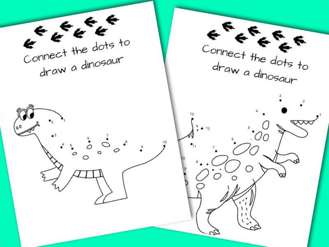 Printable Dinosaur Activity Sheets - Dot to Dot Drawing Educational ...