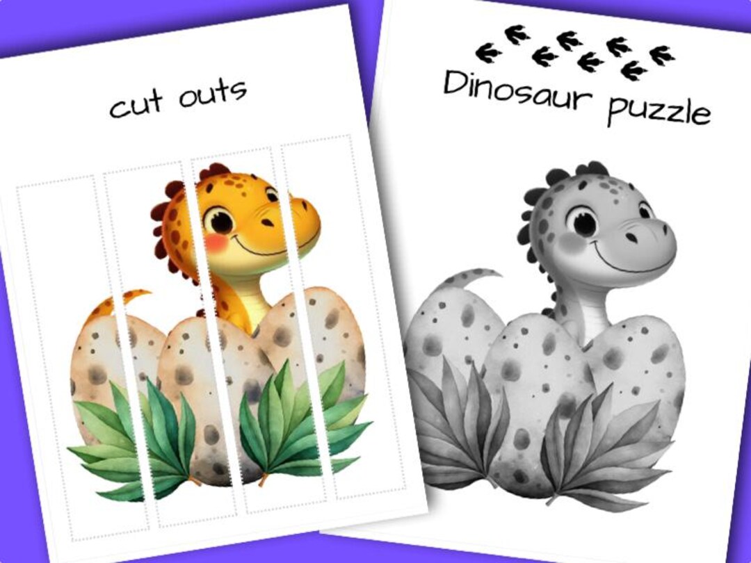 Printable Dinosaur Activity Sheet - Dinosaur Puzzle Educational Game ...