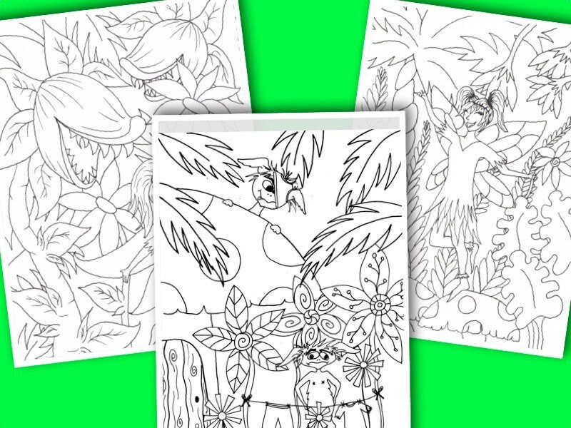 15 Printable Colouring in Pages - Elves Elf Fairy Pixie Treehouse Kids ...