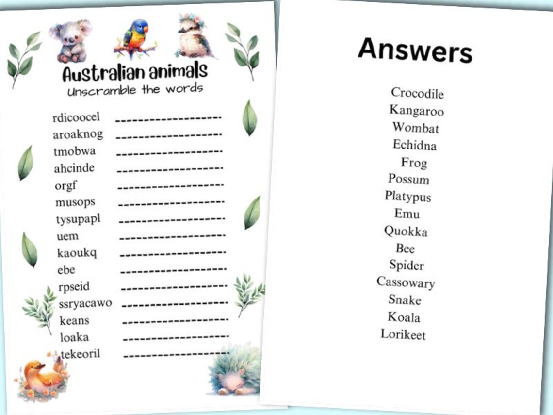 Printable Australian Animals Bundle - 13 Activities - Colouring In ...