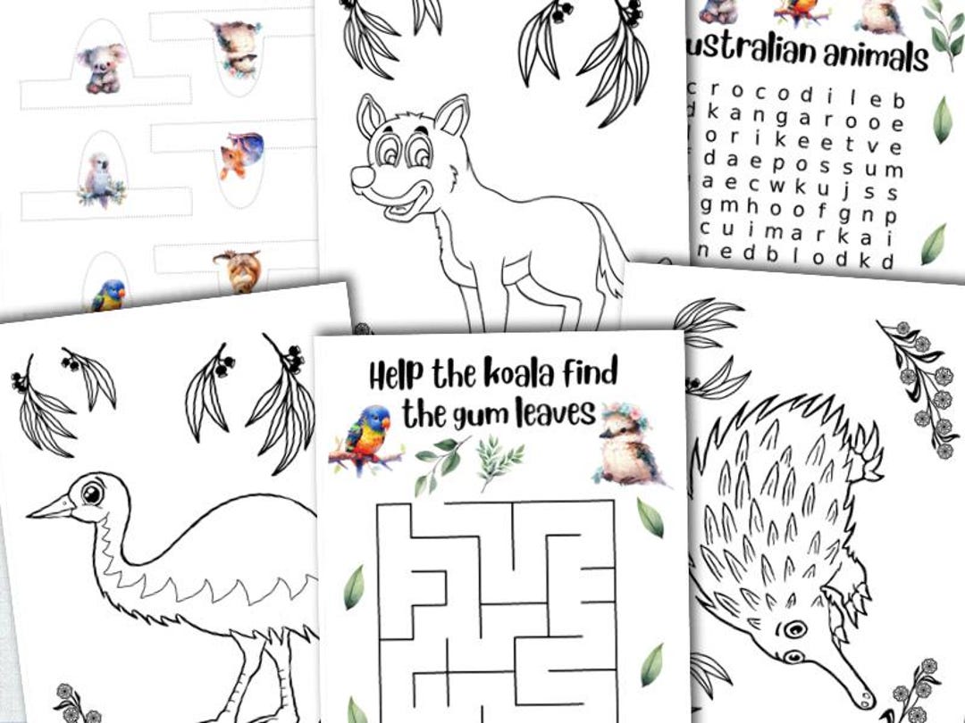Printable Australian Animals Bundle - 13 Activities - Colouring In ...