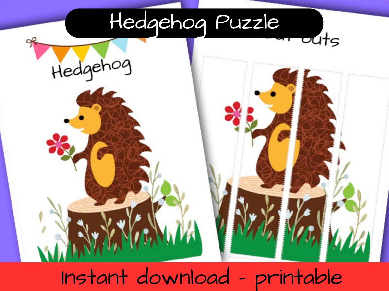 Woodland Activity Sheet: Hedgehog Puzzle Activity, Educational Game for ...