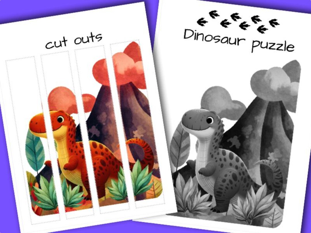 Printable Dinosaur Activity Sheet - Dinosaur Puzzle Educational Game ...