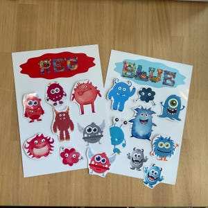 8 X Printable Monster Activity Sheets / Busy Book - Match the Colours ...