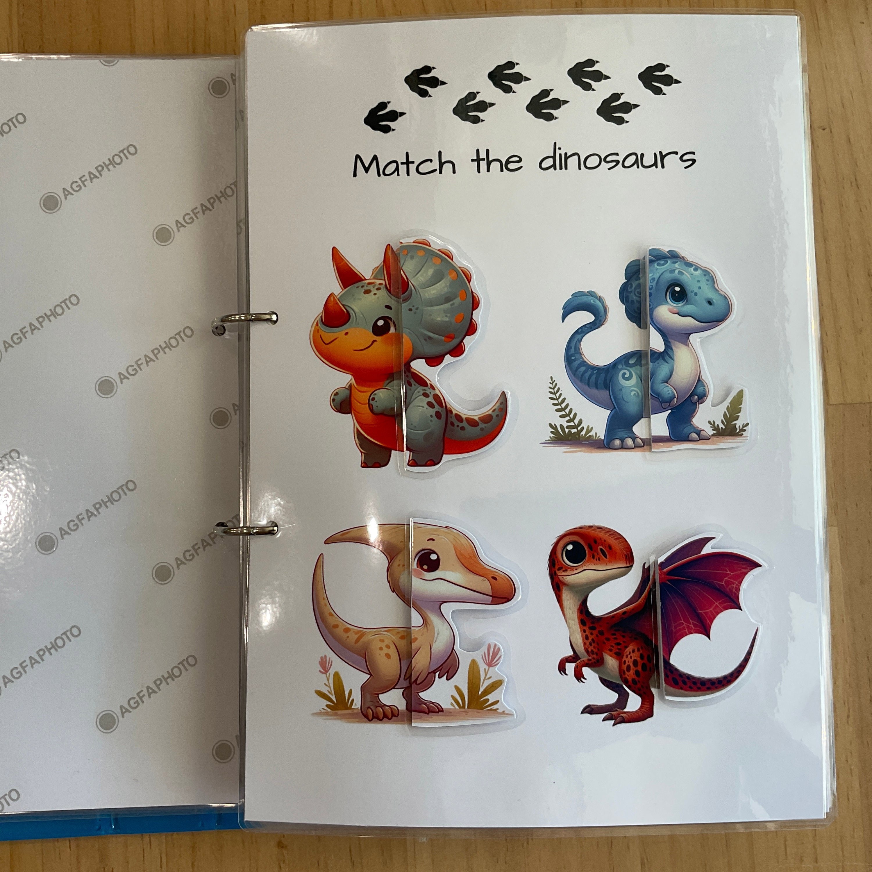 Printable Dinosaur Activity Sheets Matching Puzzle Educational Game ...