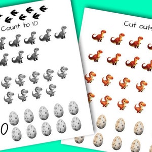 Printable Dinosaur Activity Sheets Count to 10, Educational Game Home ...