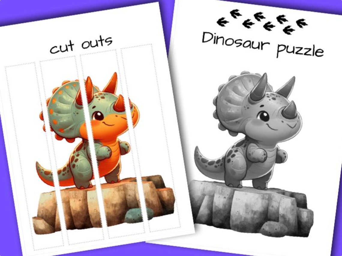 Printable Dinosaur Activity Sheet Dinosaur Puzzle Educational Game Home ...