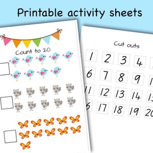 Printable Woodland Animal Activity Sheets - Count to 20, Educational ...