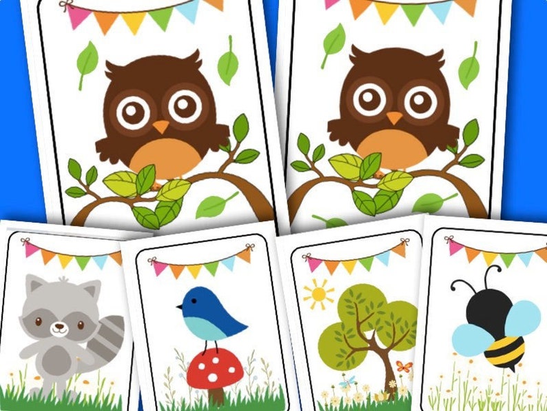 Printable Woodland Animal Matching Game Puzzle Educational Home School ...
