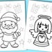 8 Printable Colouring in Pages Christmas Santa, Angel, Snowman, Tree ...