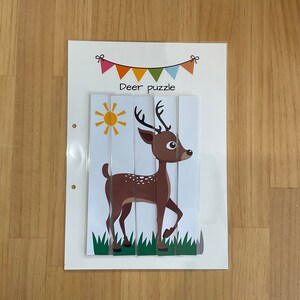 Printable Woodland Animal Activity Sheets - Deer Puzzle Educational ...
