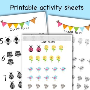 Printable Woodland Animal Activity Sheets Count to 10, Educational Game ...