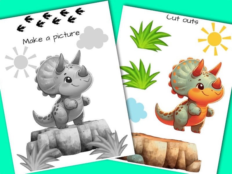 Dinosaur Activity Sheets: Dino Puzzle Fun Worksheets, Preschool ...