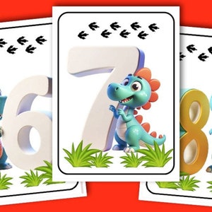 Printable Dinosaur Numbers Matching Game -puzzle Educational Home ...