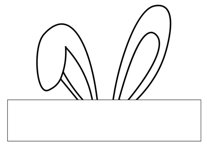 Easter Bunny Ears / Paper Crown / Head Band / Bonnet - Colouring in ...